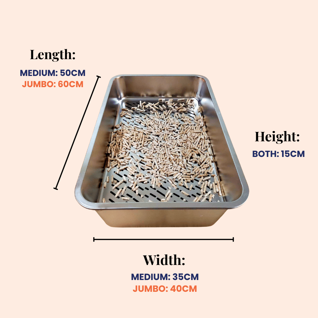 Stainless Steel Lift & Sift Litter Box (Jumbo & Medium) | KinKo